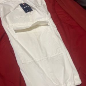 Chaps | Pants & Jumpsuits | Brand New White Denim Cargo Capri With ...